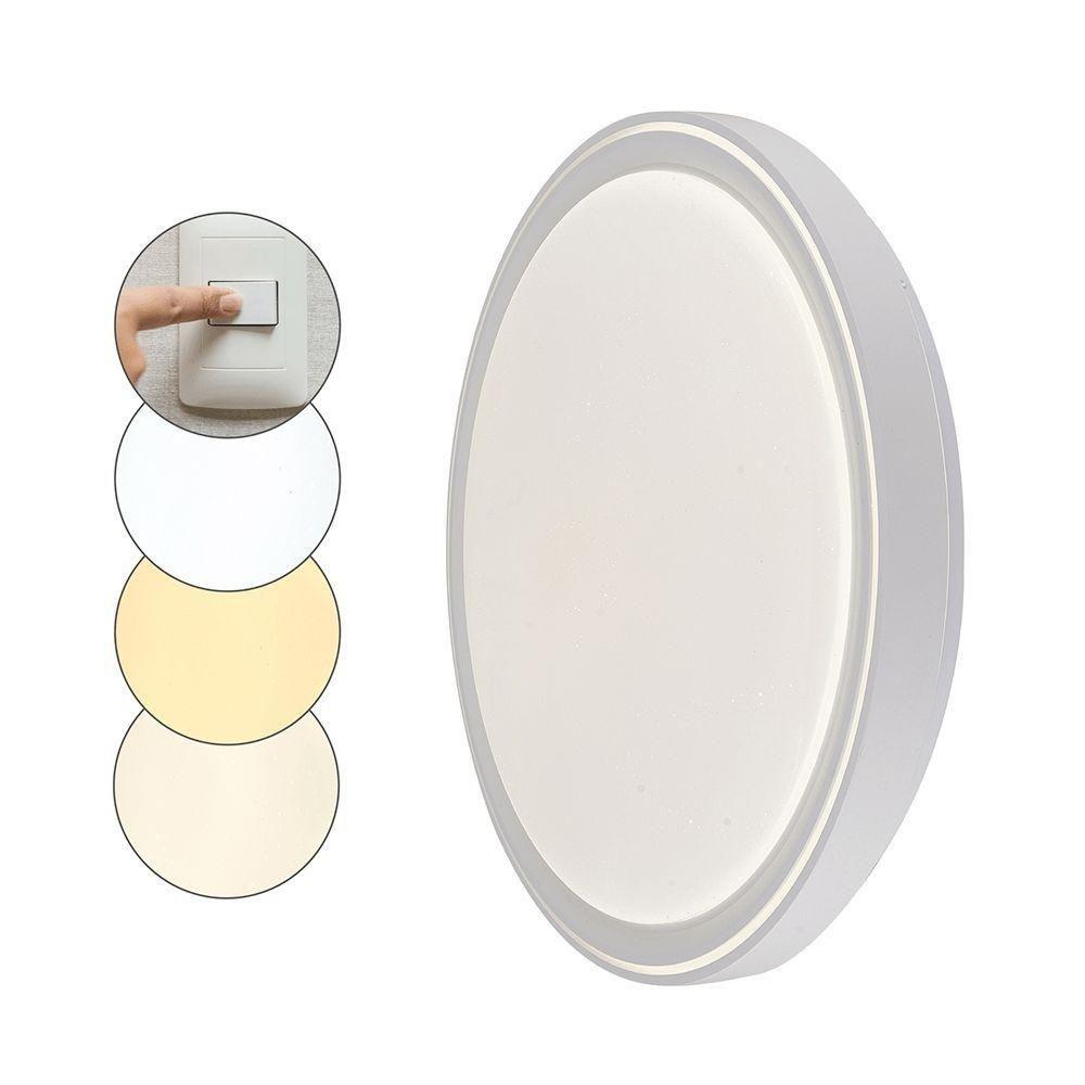 Luminária Plafon LED 40cm 48W Sobrepor Redondo Chanfro 3 Cores Branco ...