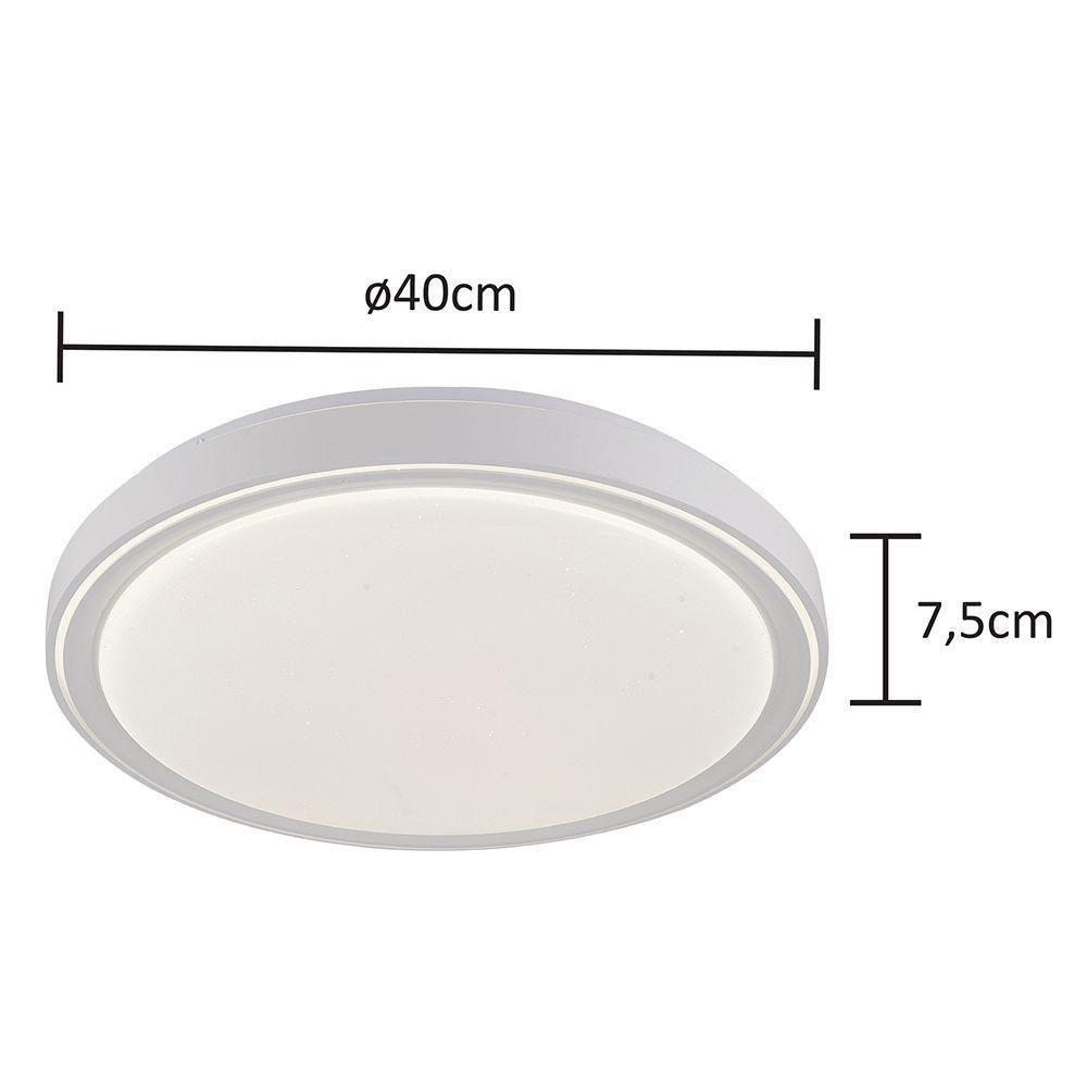 Luminária Plafon LED 40cm 48W Sobrepor Redondo Chanfro 3 Cores Branco ...