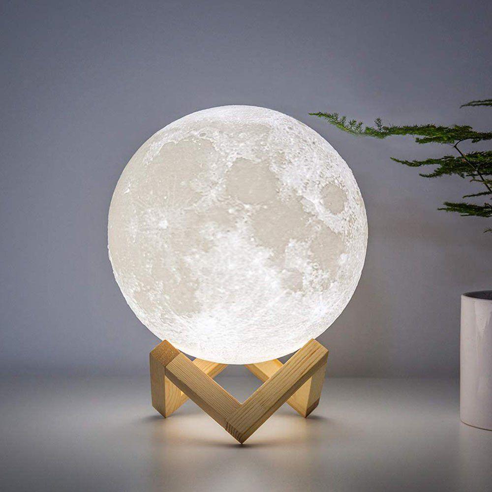 Luminaria Super Lua Cheia Abajur Touch de Mesa Iluminaçao LED Decoraçao ...