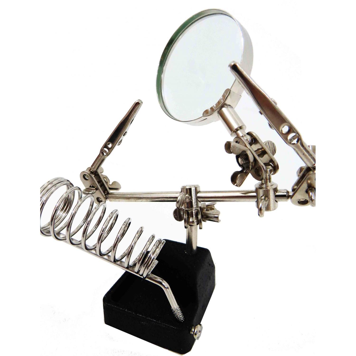 Lupa Com Suporte Para Ferro De Solda E Garras(E) - Leetools - Lupa para ...