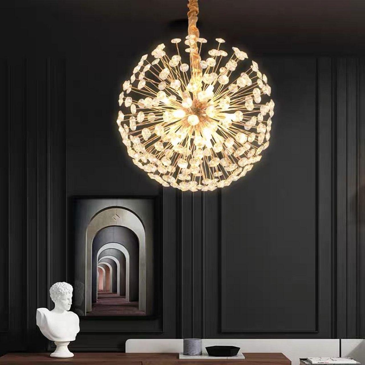 Lustre de cristal rosé gold - flor dente de leão - Dubai - Lustre ...