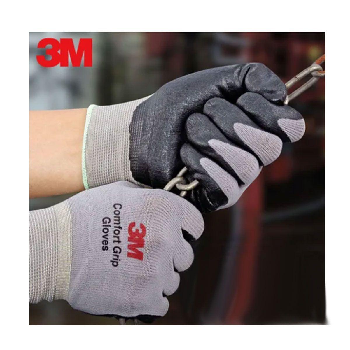 Luva Comfort Grip Gloves 3M 3 Par Borracha De Nitrilo Tam M - Luva de ...