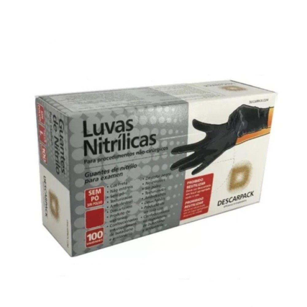 Luva de procedimento nitrílica preta m (c/100) - descarpack - Luva de Procedimento - Magazine Luiza