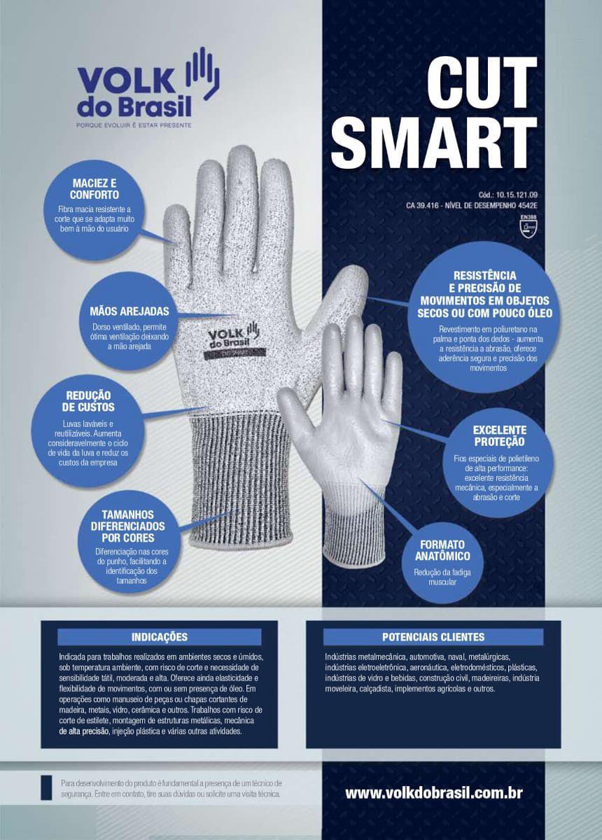 Luva de segurança anticorte nivel 5 (max) volk cut smart - Luva de ...