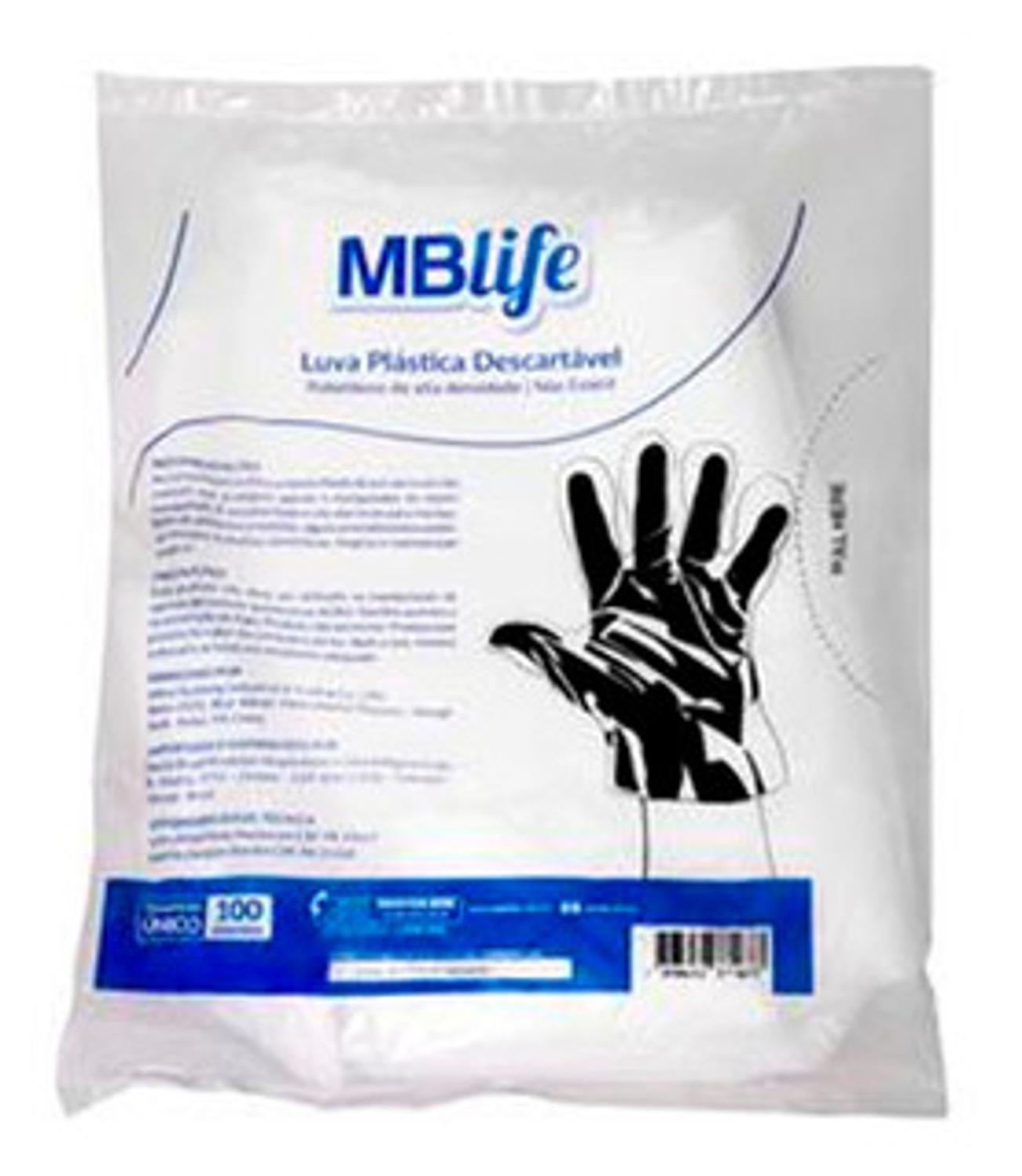 Luva Plástica Descartável - MBLife 10pc x 100 un. - Mb life - Luvas ...