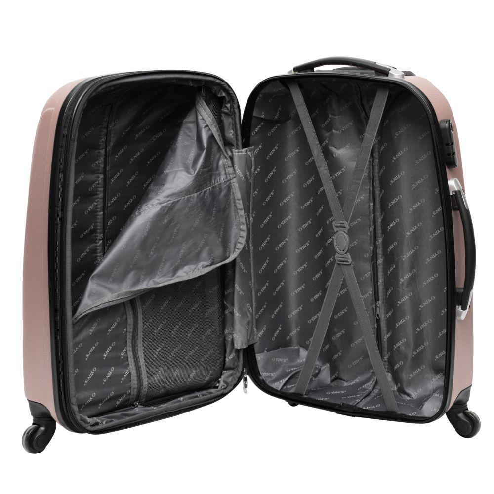 Mala de Viagem Pequena ABS c/Carrinho 360º Rosa Claro YS1080Ro-P - Yins ...