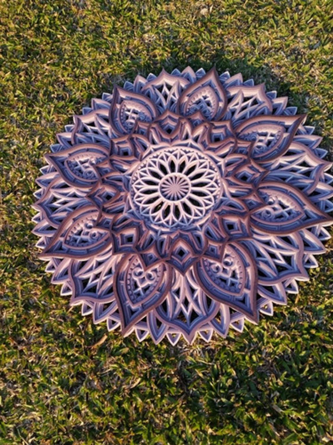Mandala Camadas Cores Alto Relevo Floral Decoração 3d 44 cm - TALHARTE ...
