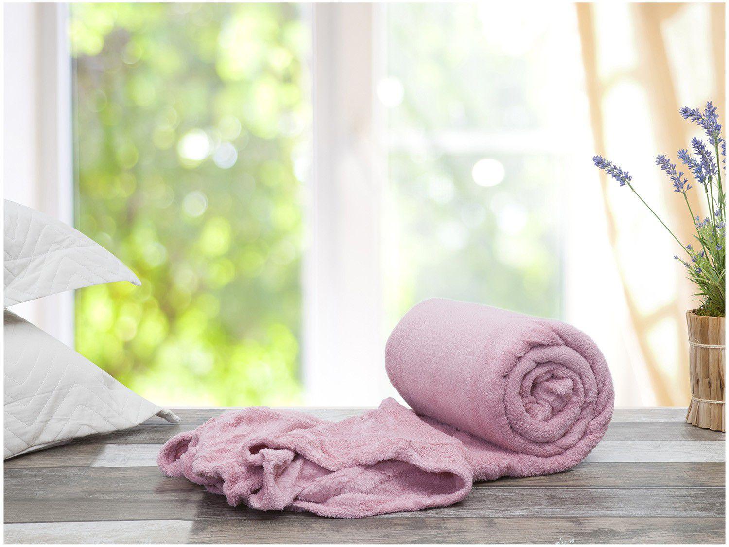 Manta Solteiro Microfibra Camesa - Rose - Manta - Magazine Luiza