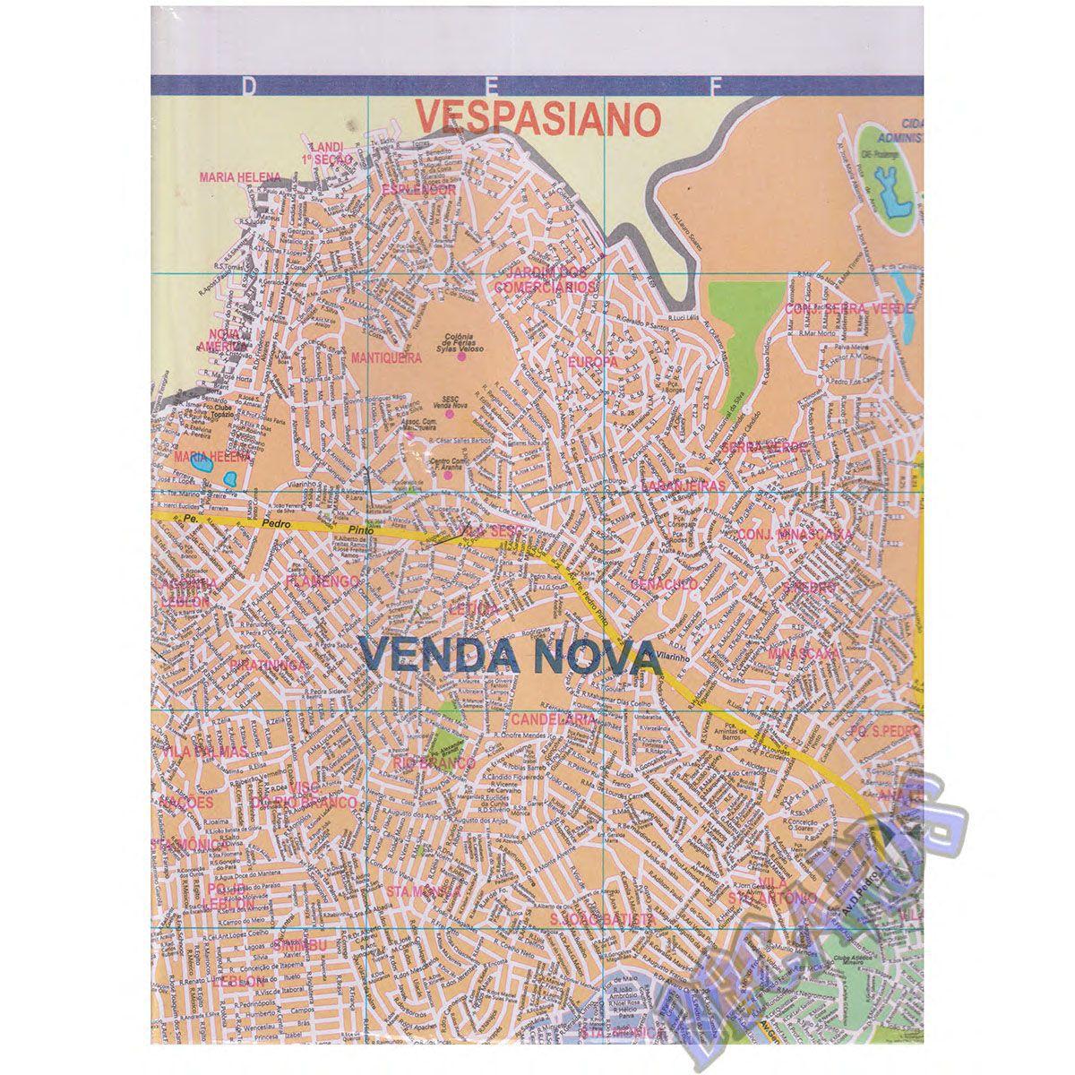 Mapa da Cidade de Belo Horizonte Edição Atual 120x90 - Multimapas ...