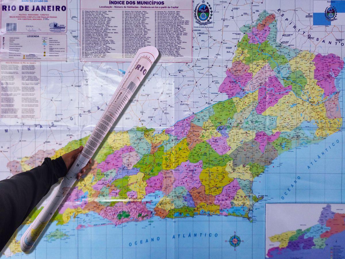 Mapa Del Estado De Río De Janeiro Zwart Wit Kaarten Van Staat Rio
