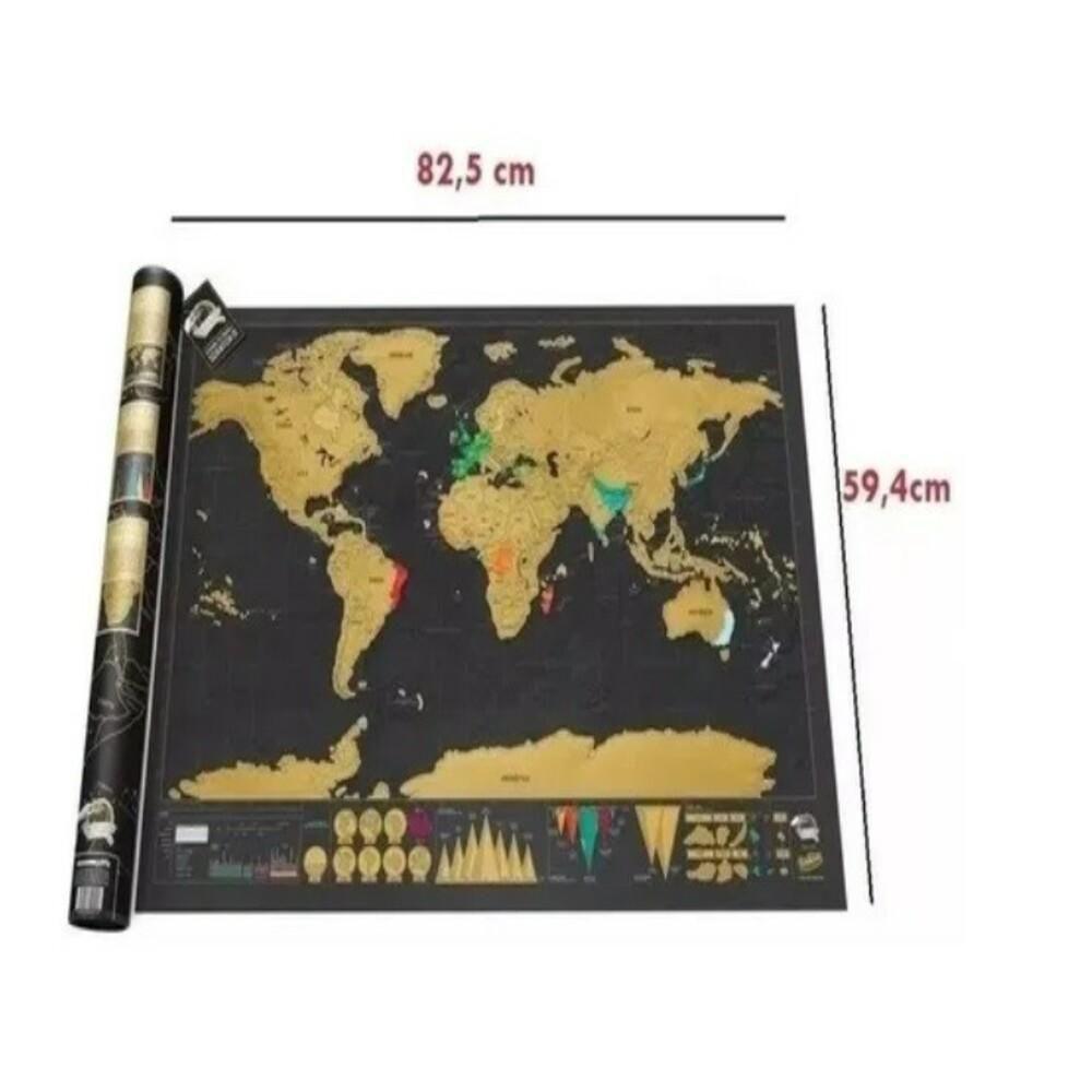 Mapa mundi de raspar raspadinha bandeiras scratch map 80x60cm viagem ...