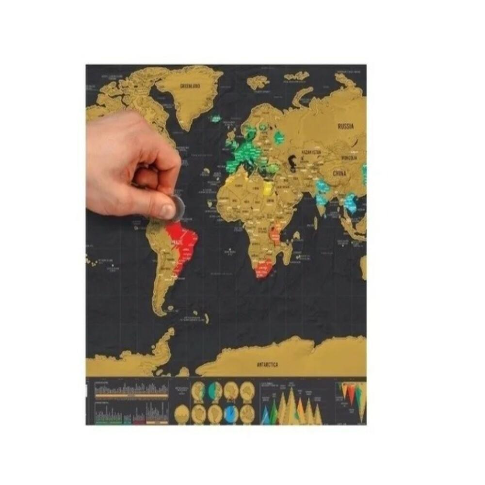 Mapa mundi de raspar raspadinha bandeiras scratch map 80x60cm viagem ...