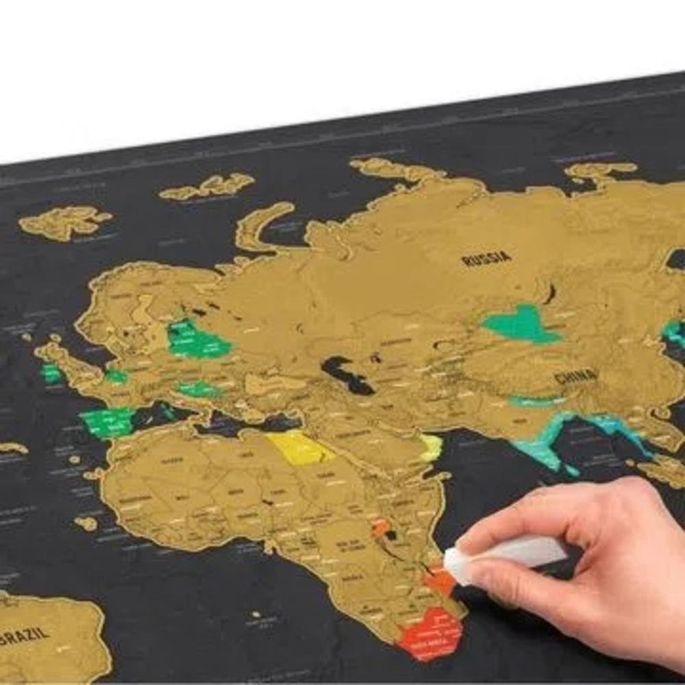 Mapa mundi de raspar raspadinha bandeiras scratch map 80x60cm viagem ...