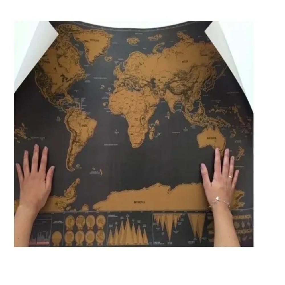 Mapa mundi de raspar raspadinha bandeiras scratch map 80x60cm viagem ...