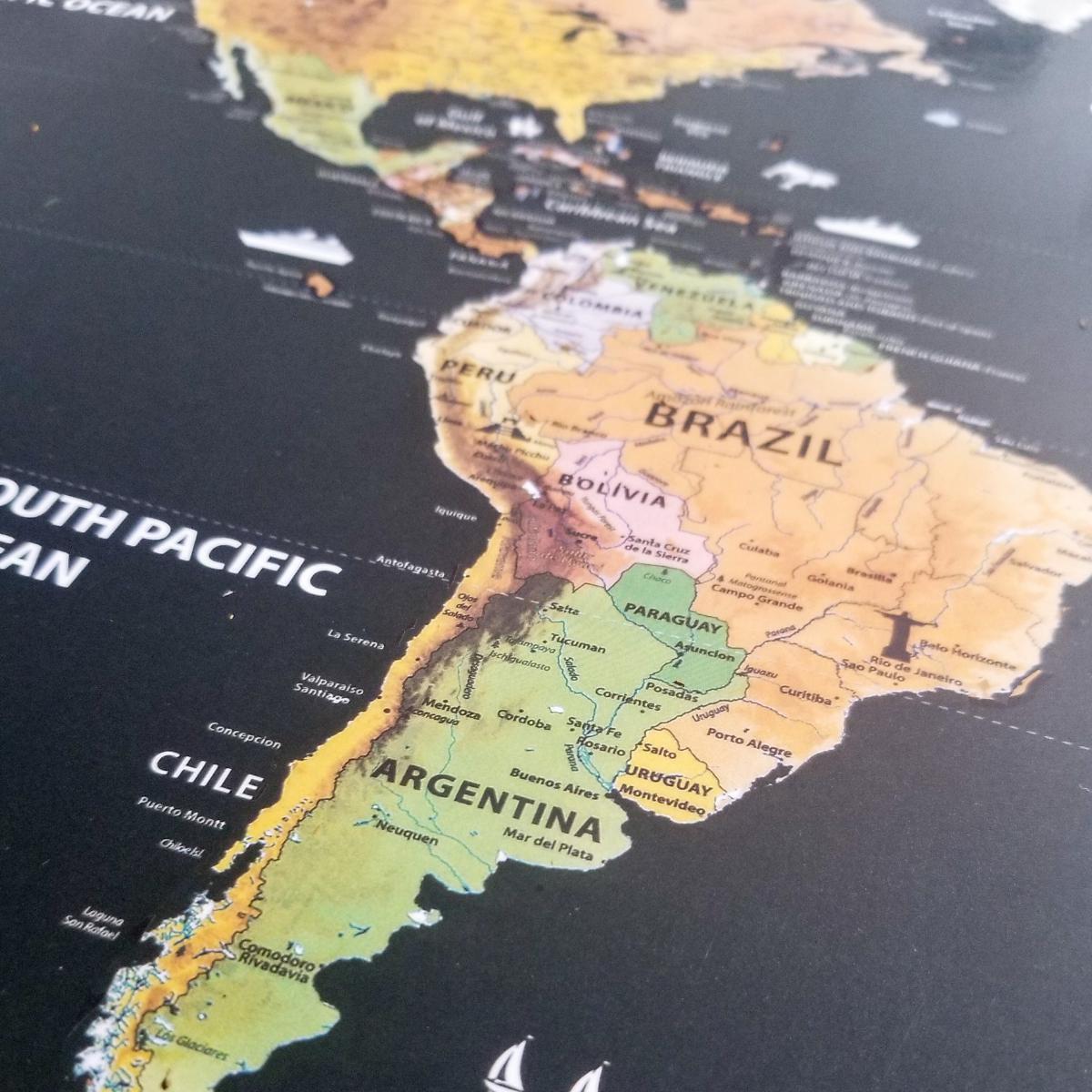 Mapa Para Raspar Modelo Bandeiras 80x60cm - Mimos E Viagens - Mapas e ...
