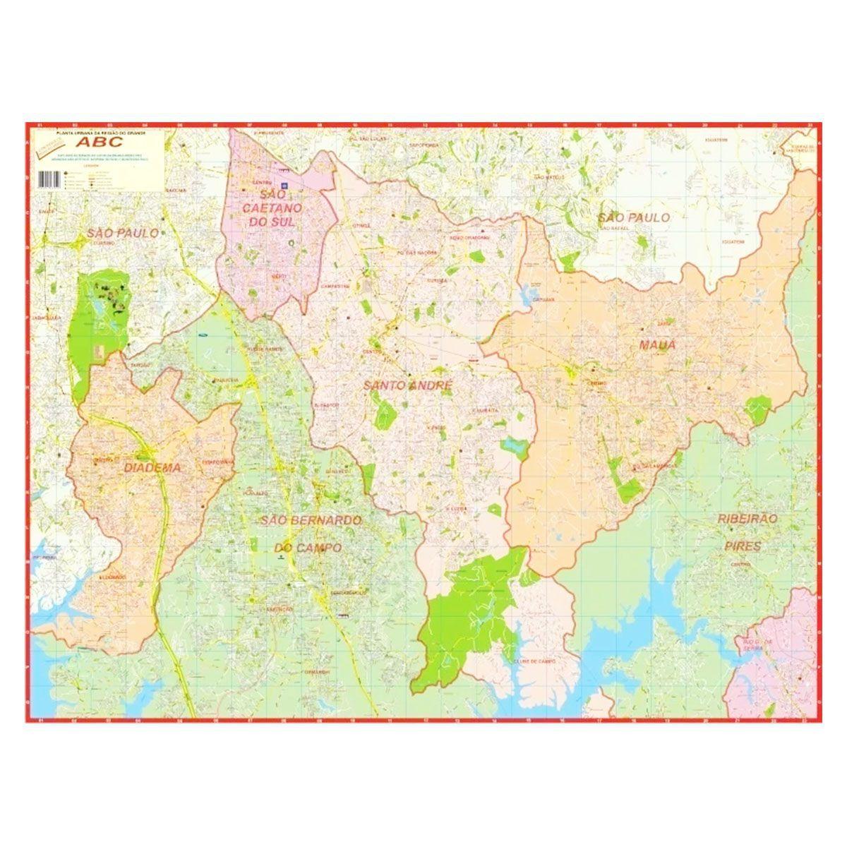 Mapa Planta Urbana Região Abc Paulista Atualizado Multimapas - Outros ...