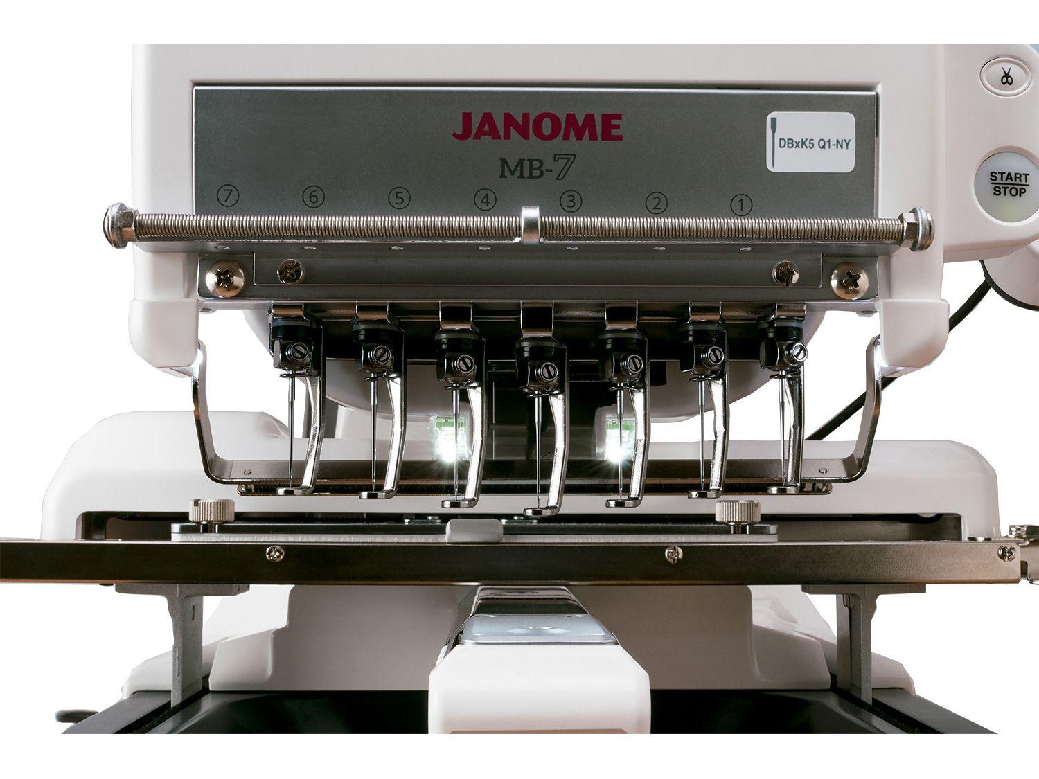 Máquina de Bordar Janome MB-7 Semi Industrial - Computadorizada 7 Agulhas - Máquinas de Costura ...