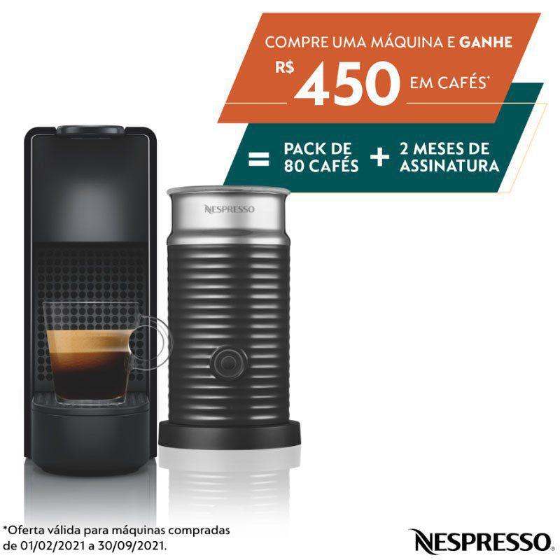 Máquina de Café Nespresso Essenza Mini C30 Preta com Aeroccino 3 220V ...