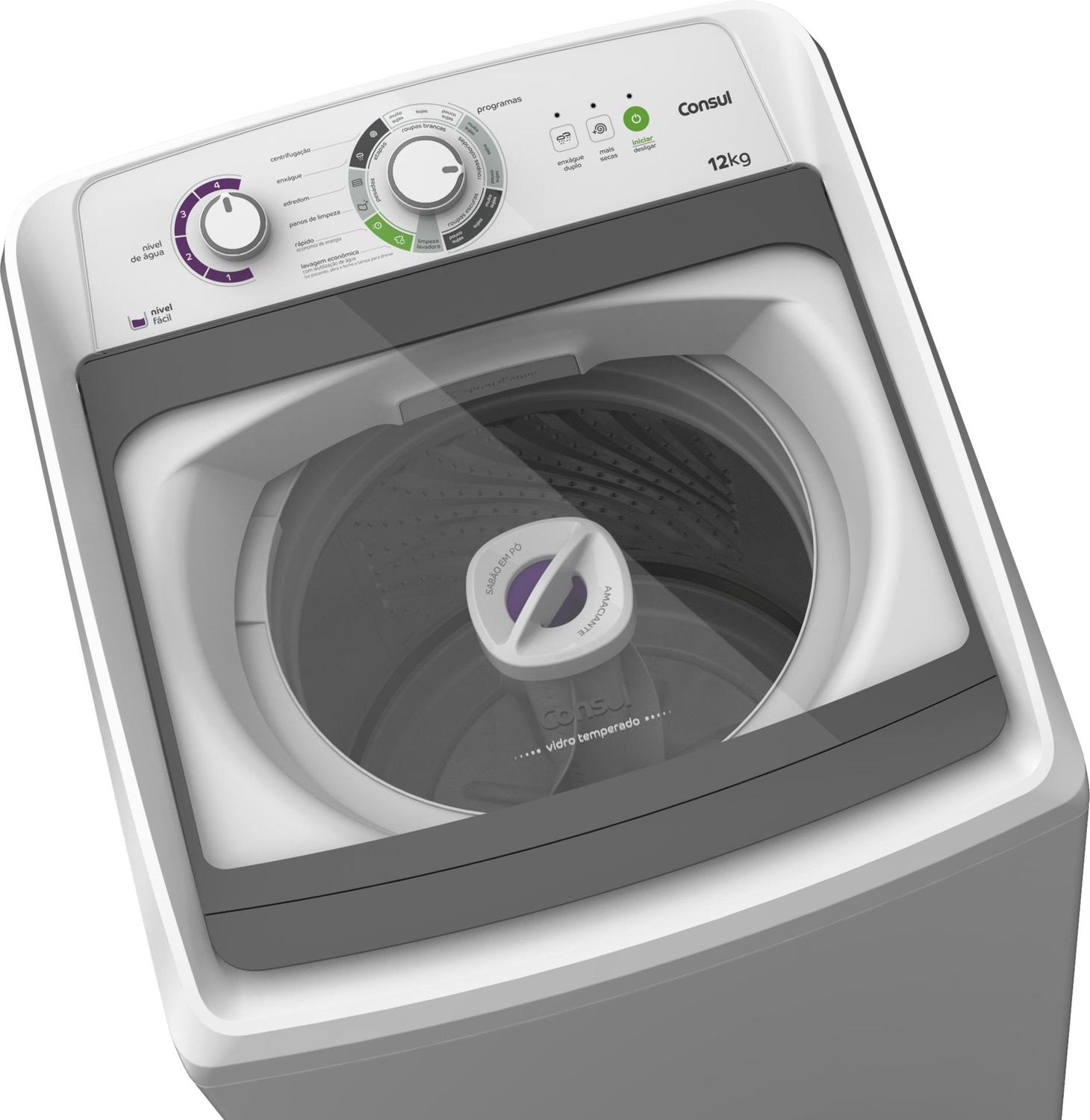 Máquina de Lavar Consul 12kg Dosagem Extra Econômica CWH12 127V branca ...