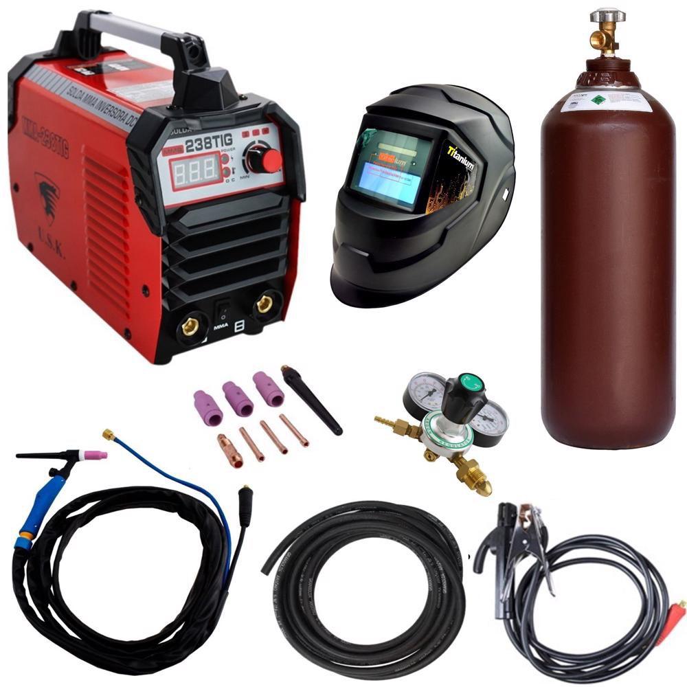 Máquina De Solda Tig Inversora mma 238 220v c Mascara Automatica e ...