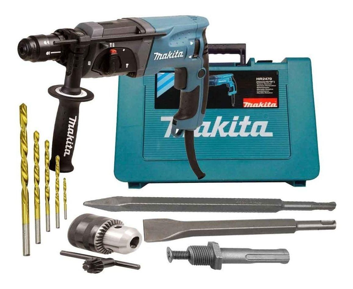 Martelete Combinado Sds Hr2470 800w 220v Makita Kit Ferramentas
