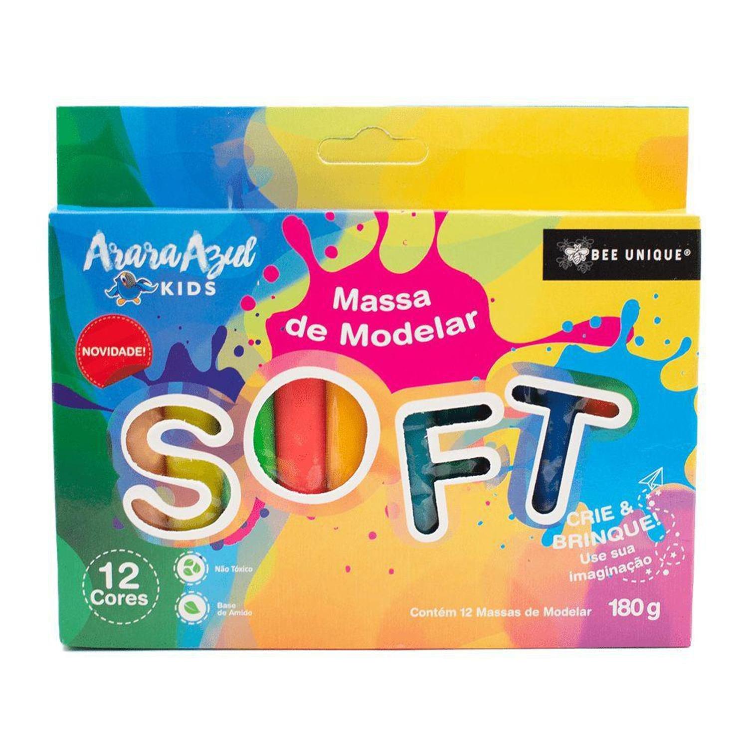 Massa de Modelar Soft Bee Unique - 12 cores 180g - Massinha - Magazine ...