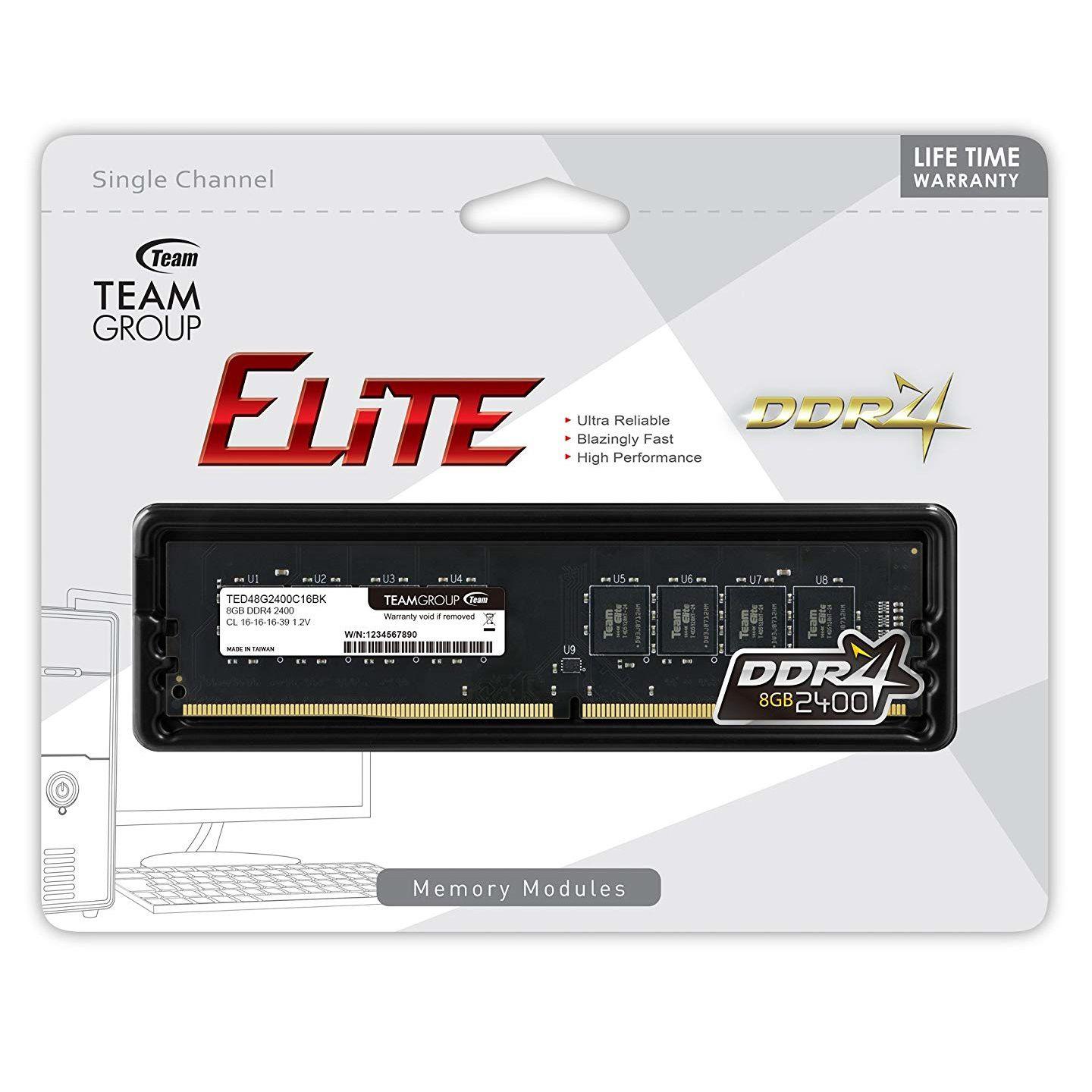 Memória Ram DDR4 8GB 2400 Mhz Elite Team Group TED48G2400C1601 ...