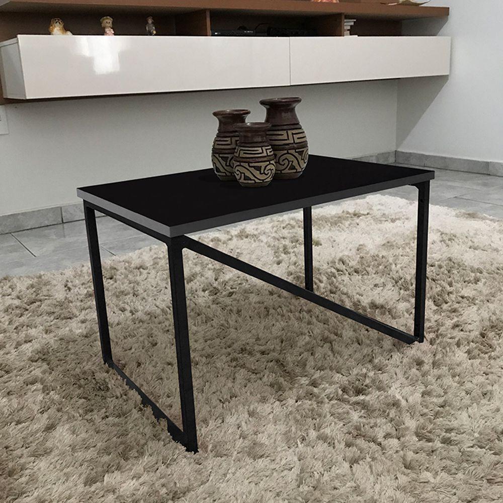 Mesa De Centro Viena Retangular Para Sala Decor Madeira MDF Compacta ...