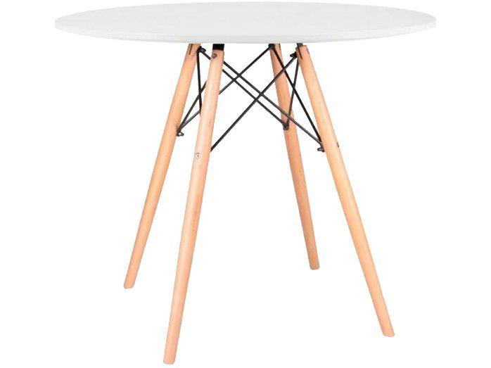 Mesa de Jantar 4 Cadeiras Redonda Branca Empório Tiffany Eames