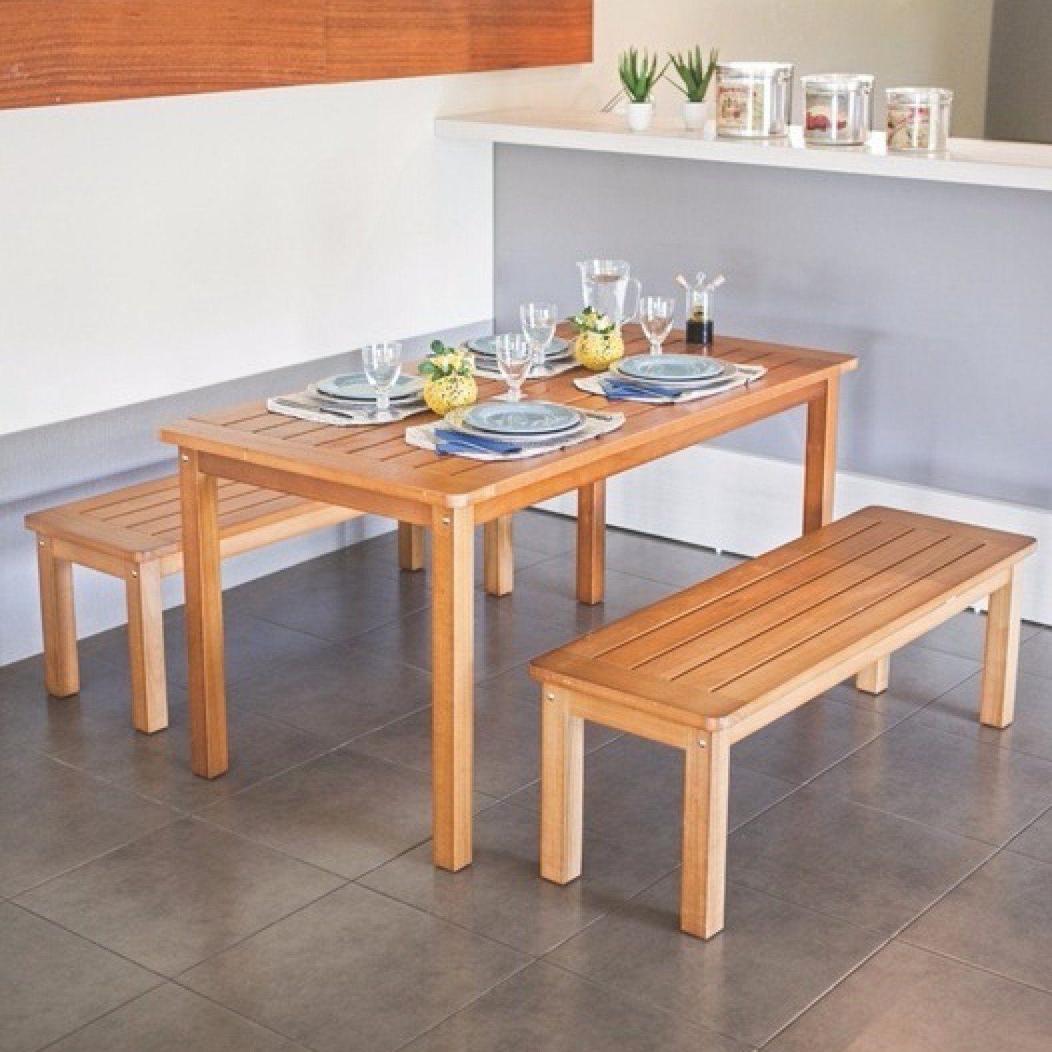 Mesa de Madeira Retangular Varanda Tropical Tramontina - Mesa para Área ...