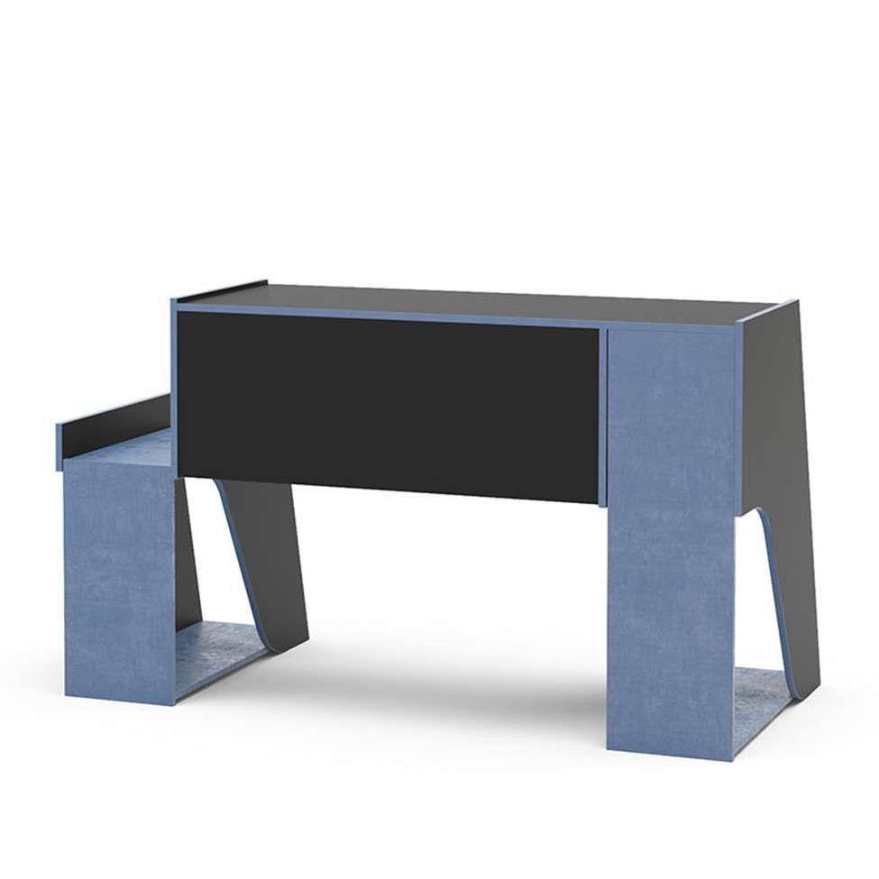 Mesa Gamer Kyoto Preta e Azul - Politorno - Mesa Gamer - Magazine Luiza