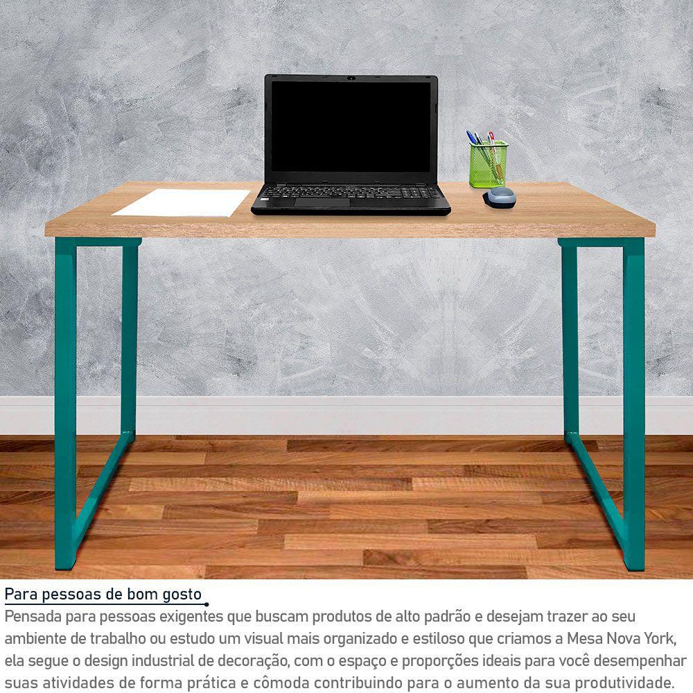 Mesa para Escritório Escrivaninha Nova York Estilo Industrial Mdf 120cm ...