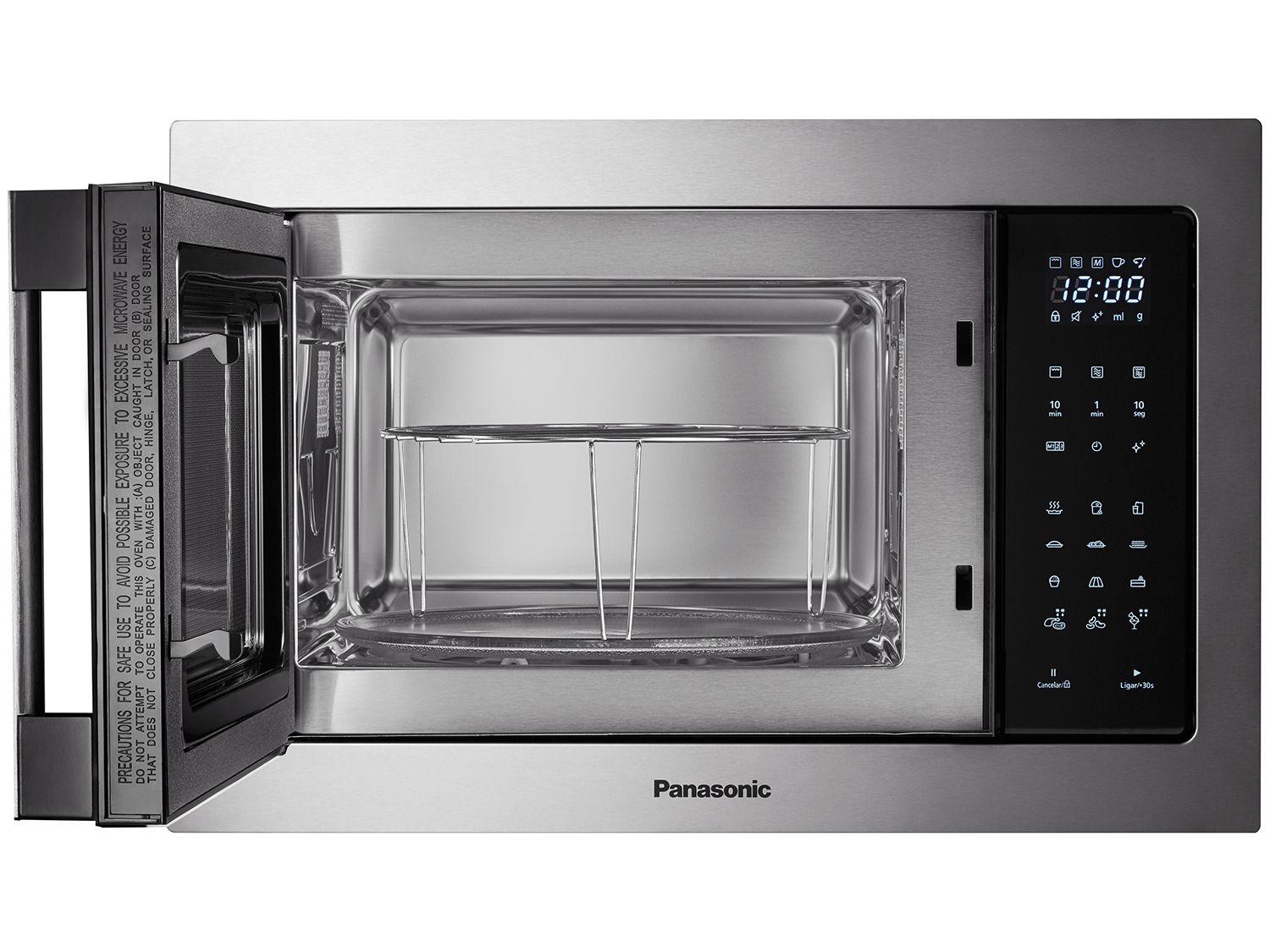 Micro-ondas Inox Panasonic 30L com Grill - NN-GB68HSRUK Painel Easy ...