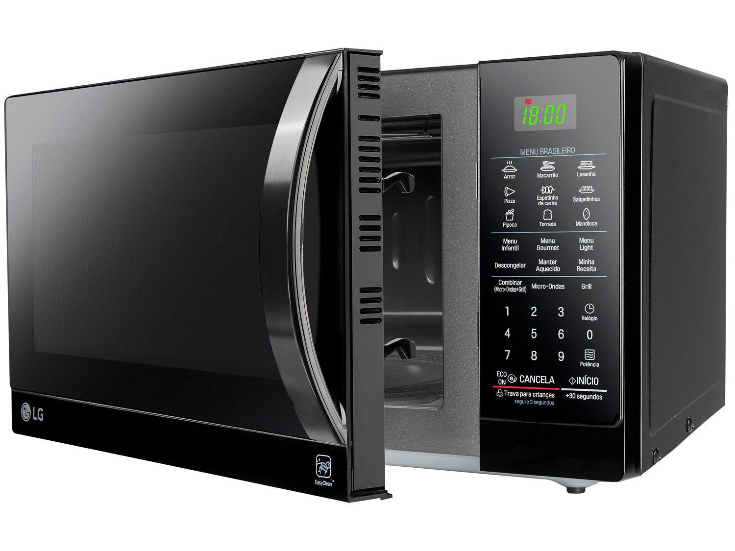 Micro-ondas LG 30L Solo com Grill MH7097AR - Preto - Micro-ondas ...
