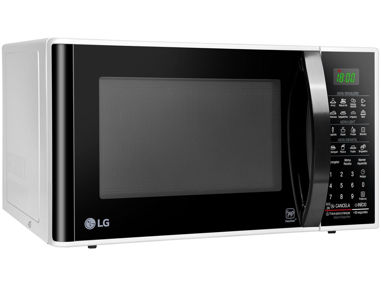Micro-ondas LG 30L Solo MS3091BC Branco e Preto