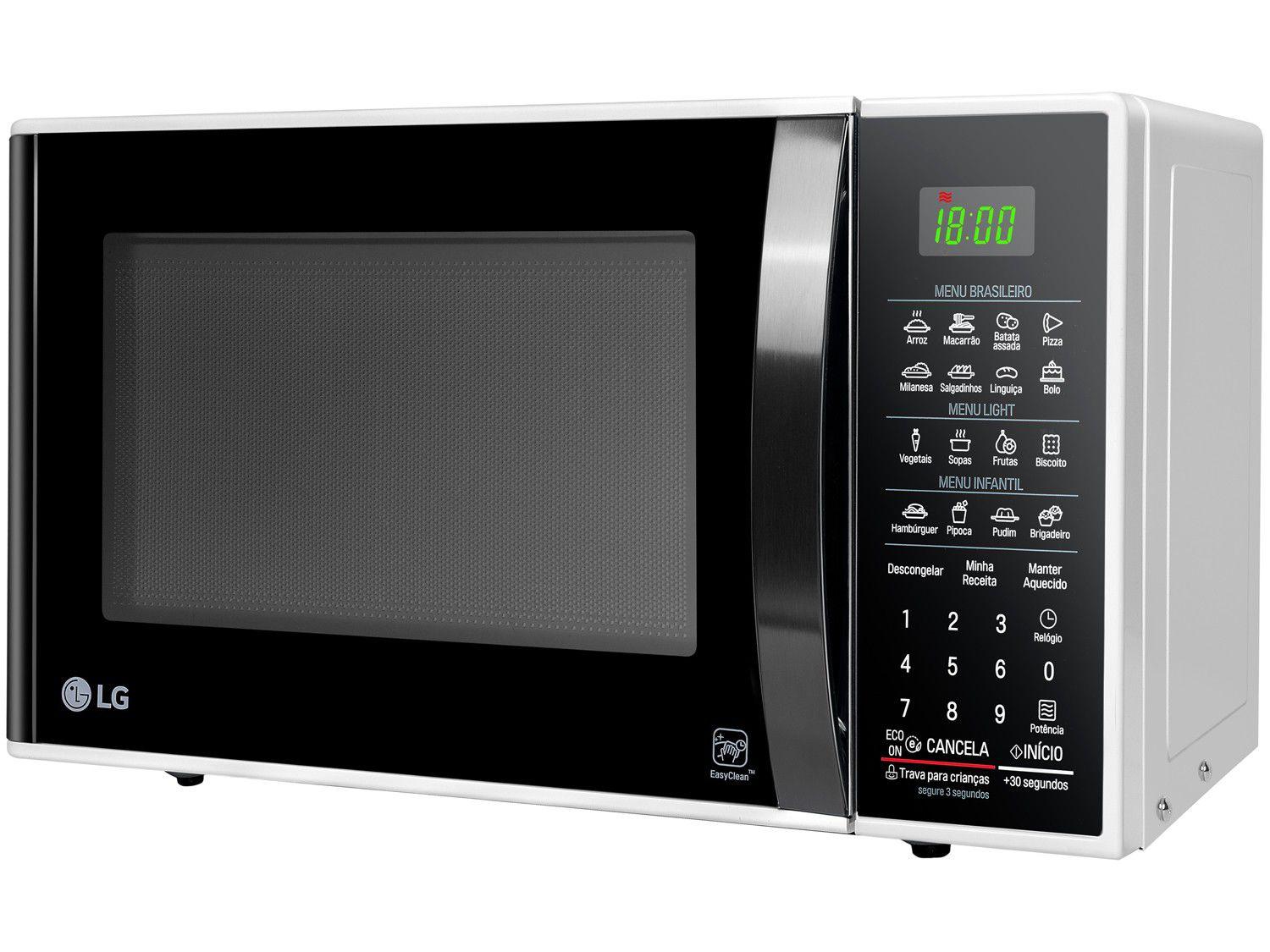 Micro-ondas LG 30L Solo MS3091BC Branco e Preto