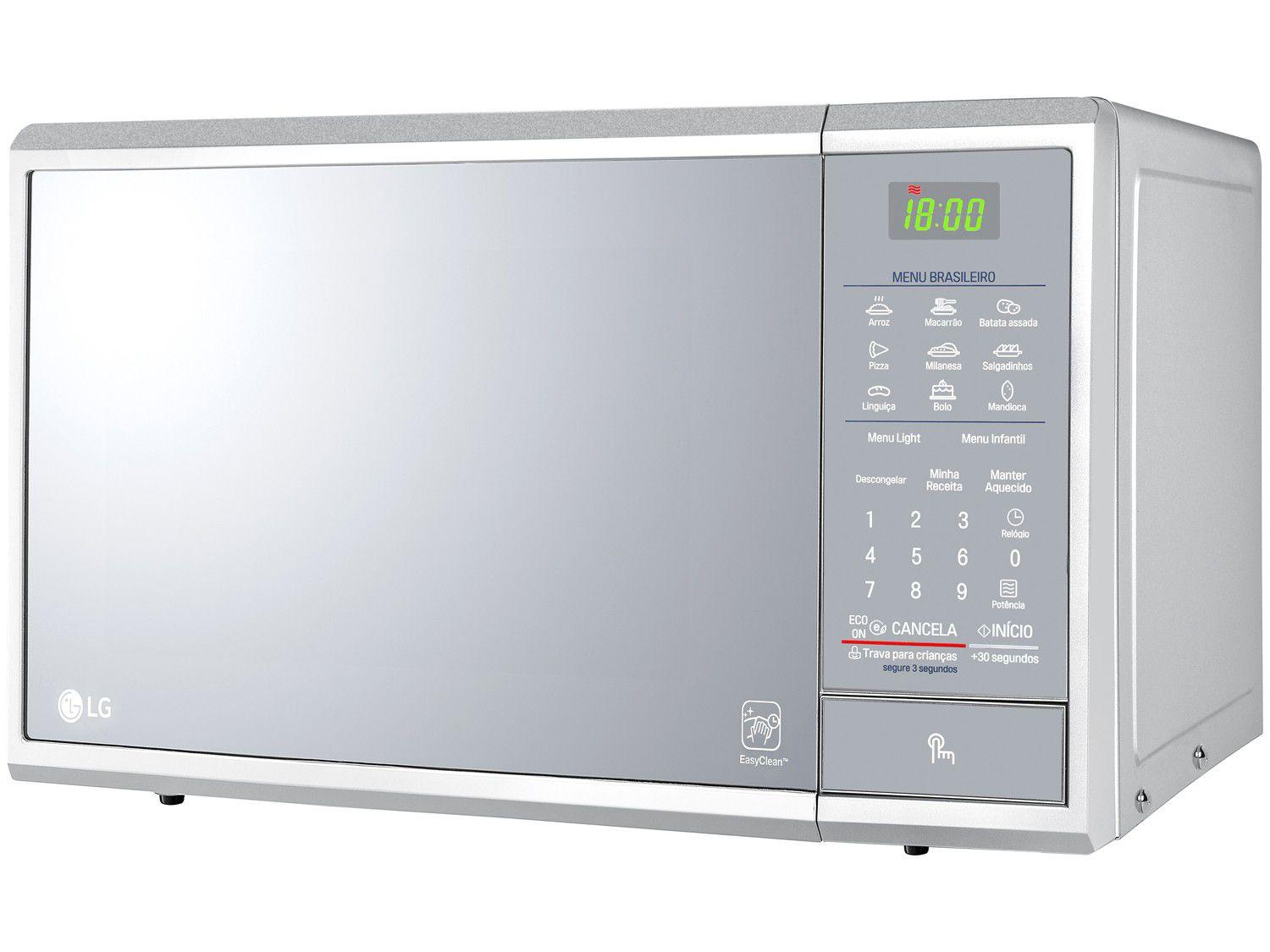 Micro-ondas LG 30L Solo MS3095LR Prata