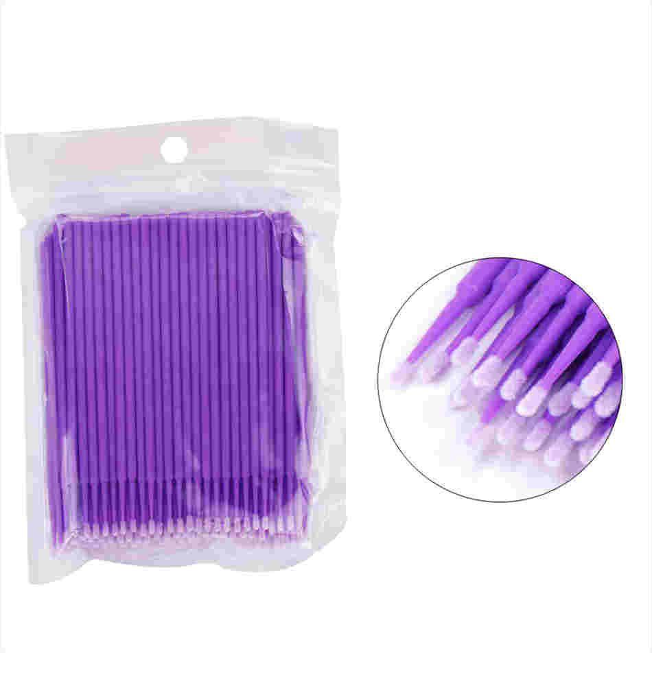 Microbrush Cotonete Alongamento Fio A Fio Cílios kit 100 unidades Ideal ...