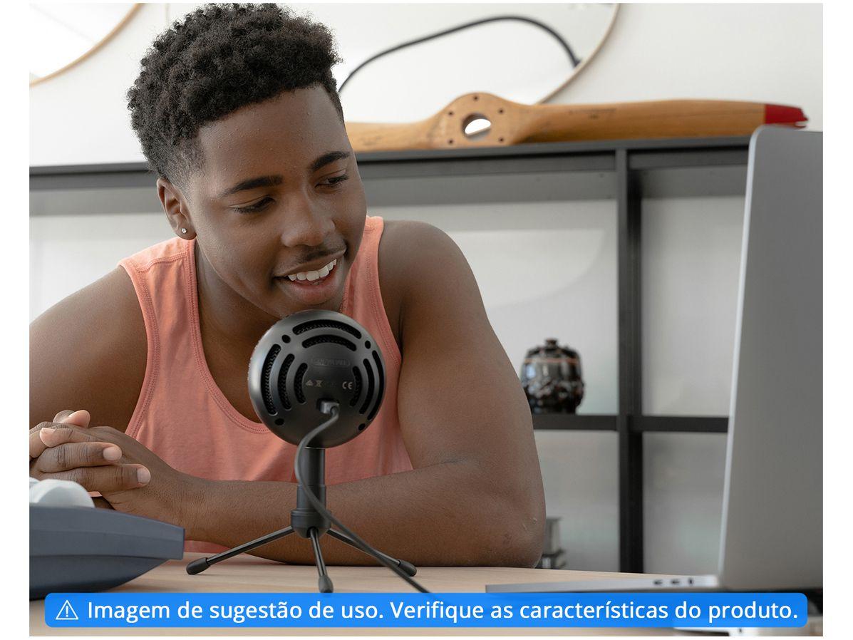 Microfone Condensador Streaming Blue Snowball Ice USB com Tripé