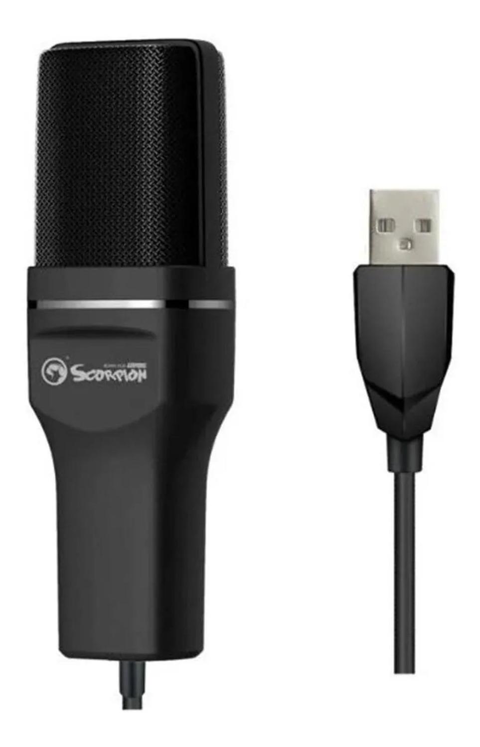 Microfone Marvo MIC-03 condensador cordióide e omnidirecional preto - Acessórios e Periféricos ...