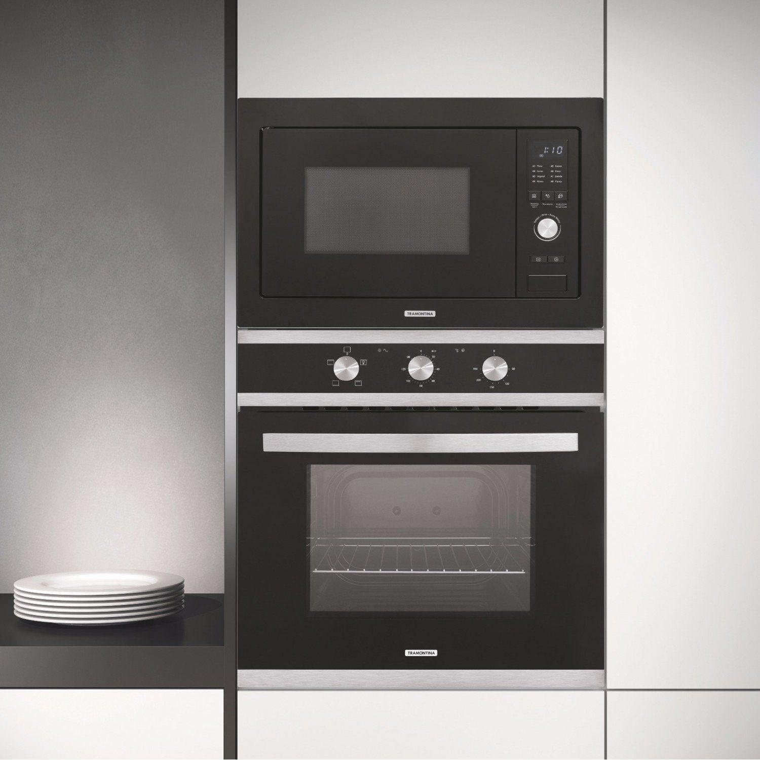 Microondas de Embutir 25L Tramontina Inox 60 220V Preto - Micro-ondas ...