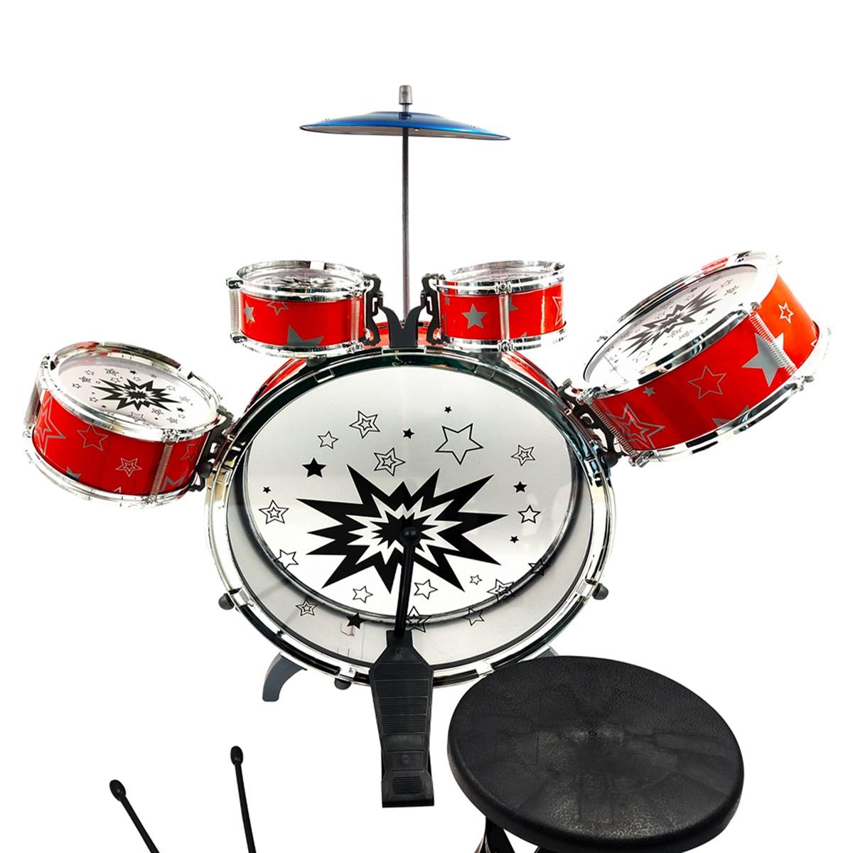 Mini Bateria Infantil Bw039 Com Banquinho Vermelho - Import Way ...
