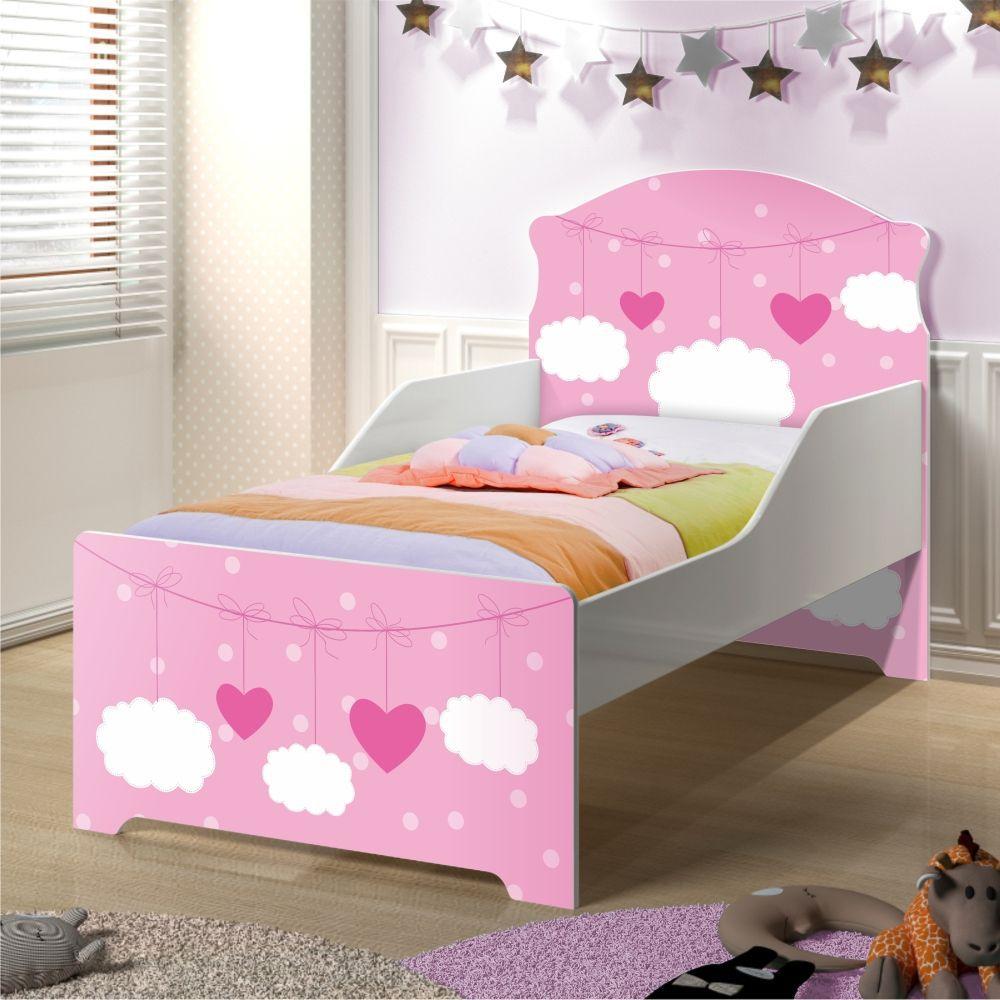Mini Cama Infantil Pop Nuvens Rosa Menina com Colchão - Mais De Casa ...