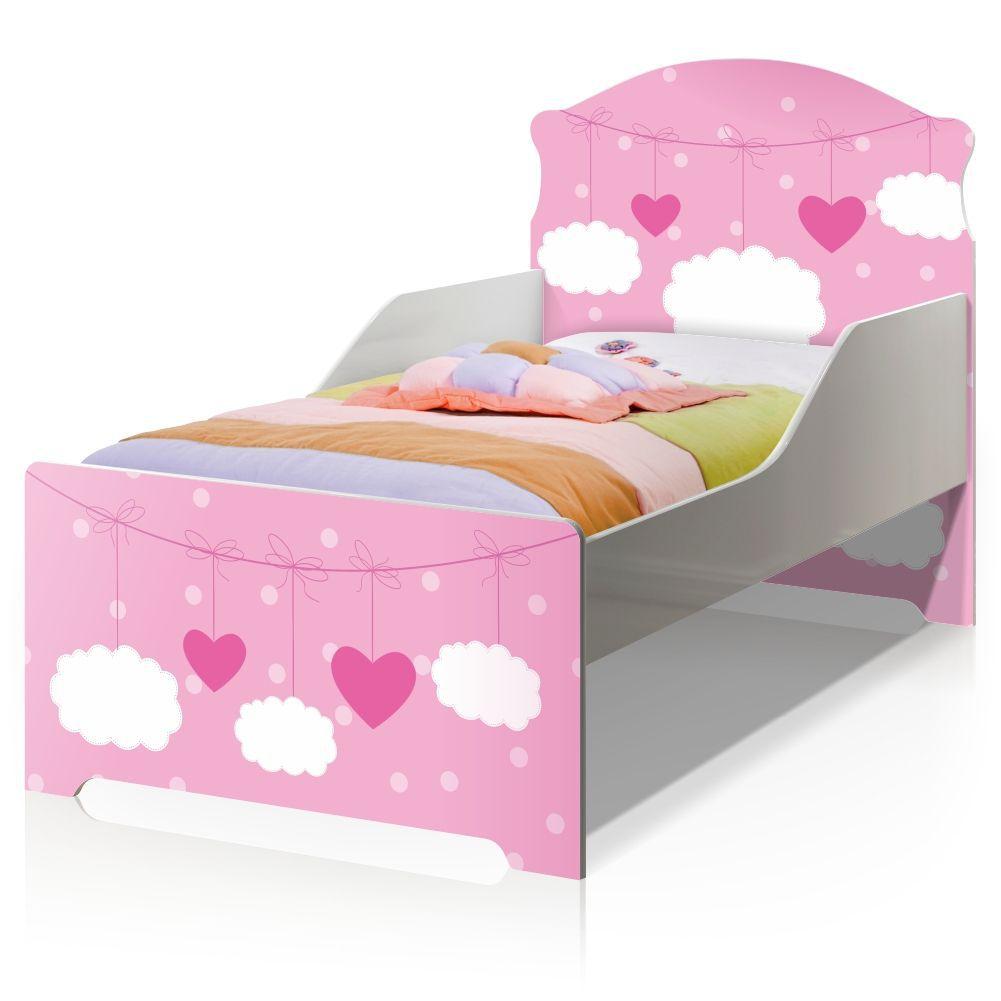 Mini Cama Infantil Pop Nuvens Rosa Menina com Colchão - Mais De Casa ...