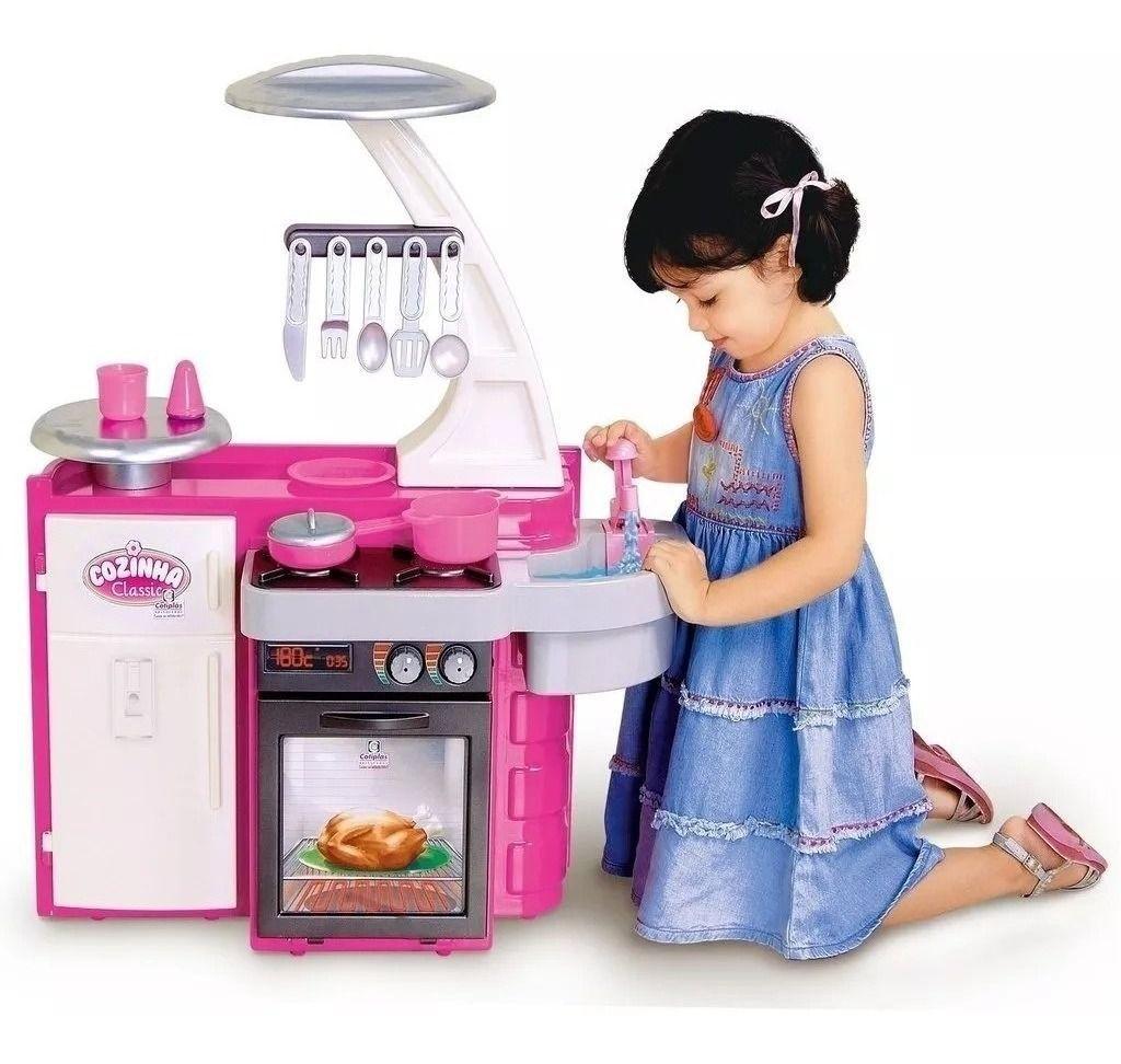 Mini Cozinha Infantil Armário Pia Fogão Geladeira Completa - Cotiplás ...