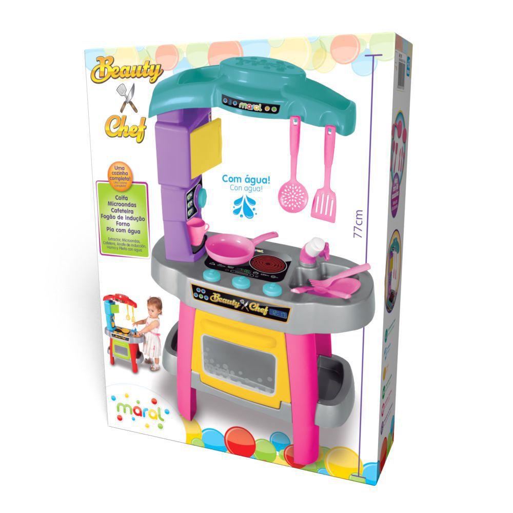 Mini Cozinha Infantil Menina Fogão e Pia c/ Água Beauty Chef - Maral ...