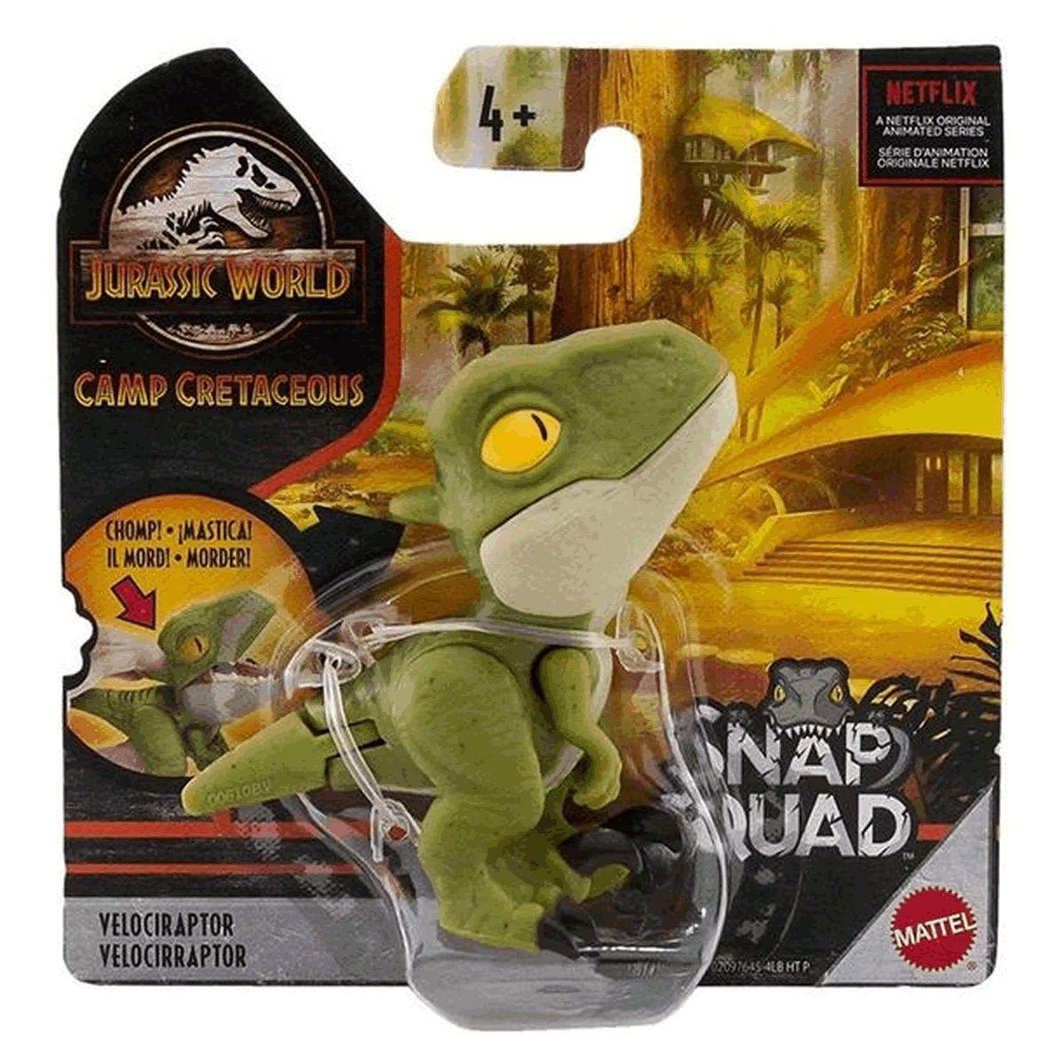 Mini Figura Articulada Velociraptor Snap Squad Mattel GGN26 - Bonecos ...