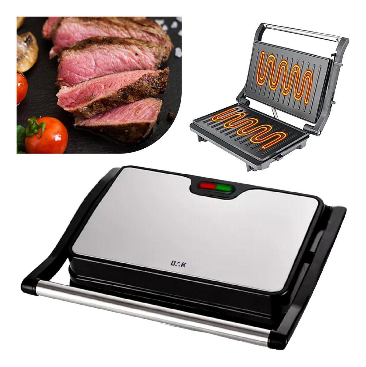 Mini Grill Grelha Sanduicheira Inox 750w Antiderrapante Alça Indicador ...