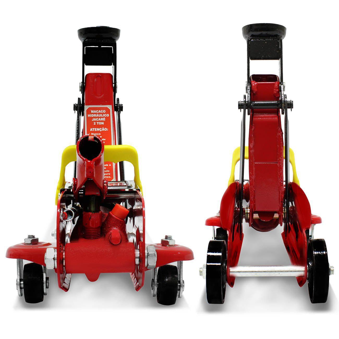 Mini Macaco Hidráulico Tipo Jacaré 2 Toneladas Vermelho Com Maleta ...
