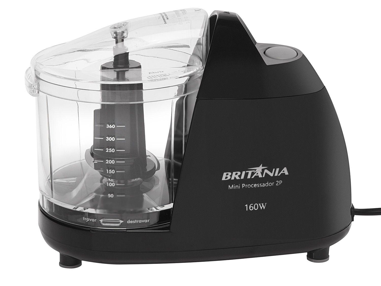 Mini Processador de Alimentos Britânia Preto - 2P 50W - Processador ...